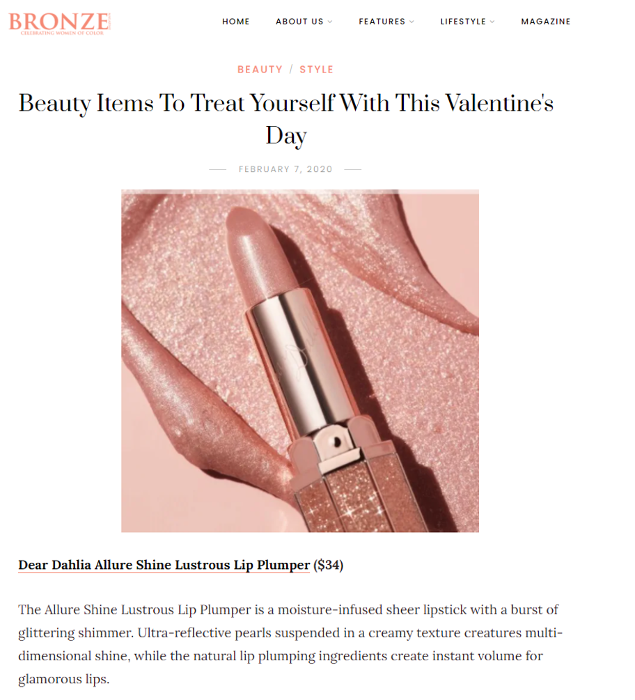 BRONZE MAGAZINE – Dear Dahlia